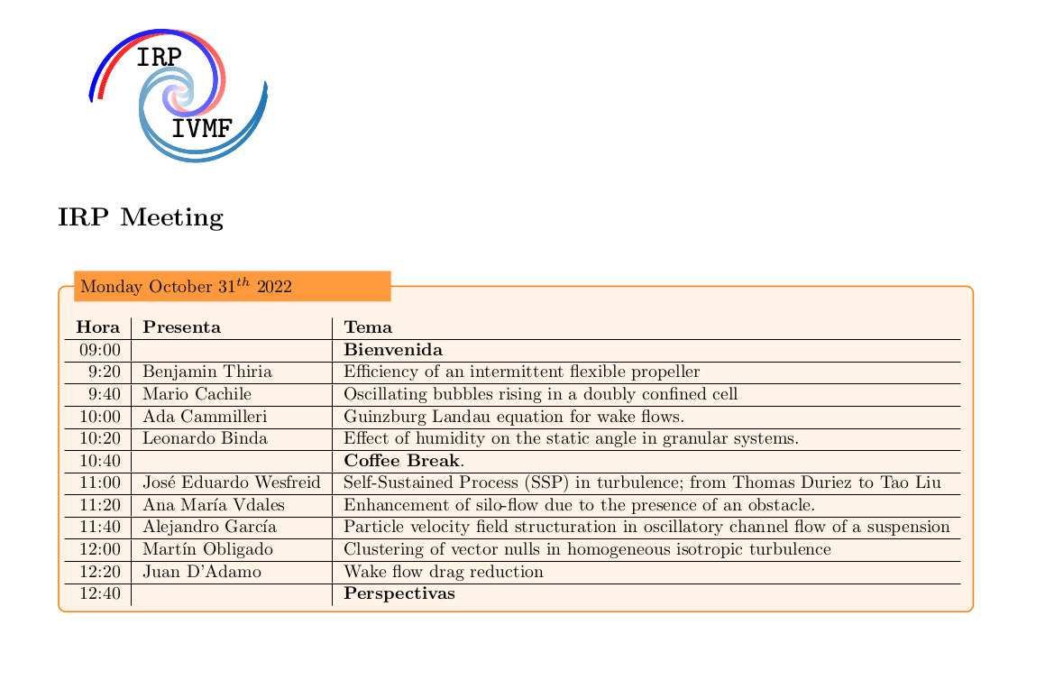 IRP IVMF Meeting 2022 | IRP IVMF 2019-2023
